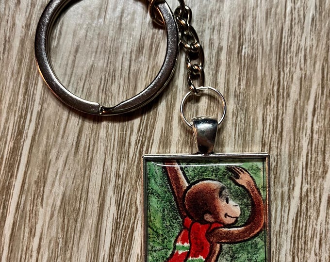 Curious George Keychain : Recycled Book Keychain - Etsy