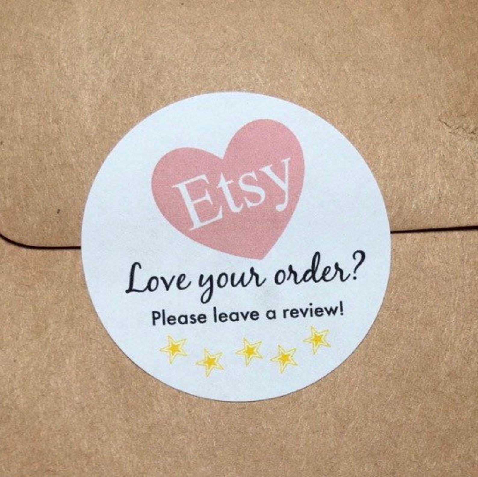 Please Leave a Review Mail Stickers - 50 1.5" Circular Pink Heart - Etsy