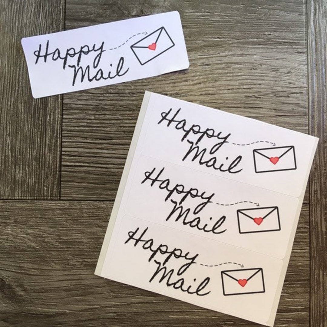Sending Love Happy Mail Stickers - 60 Address Labels White - Etsy