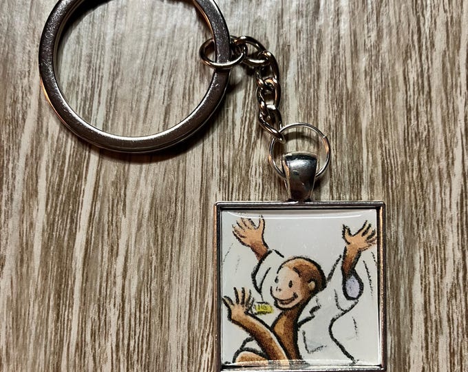 Curious George Keychain : Recycled Book Keychain - Etsy