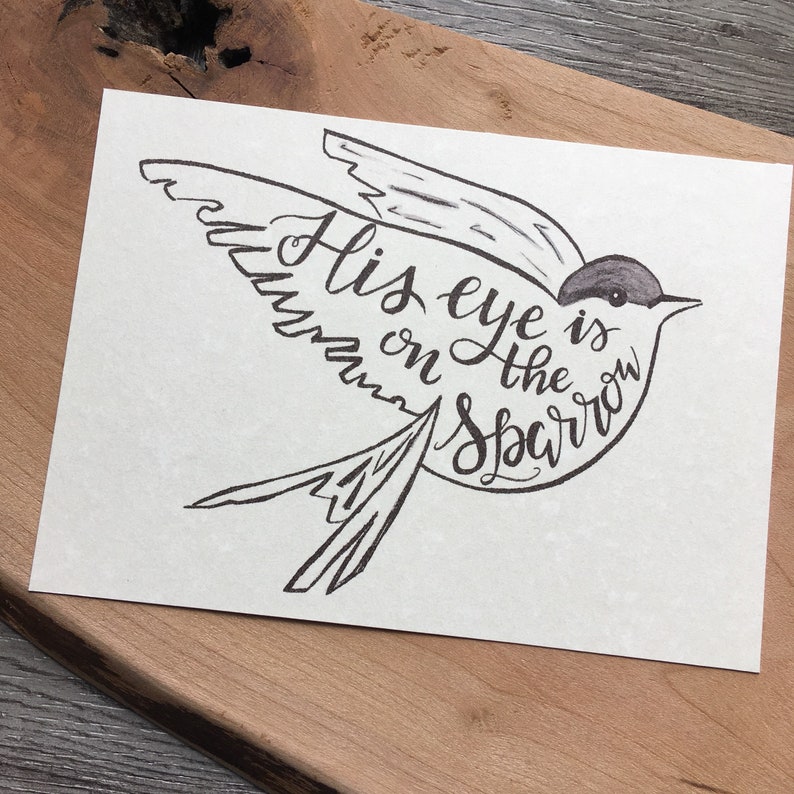 His Eye is on the Sparrow Hymn Art Print You Choose the Size | Etsy