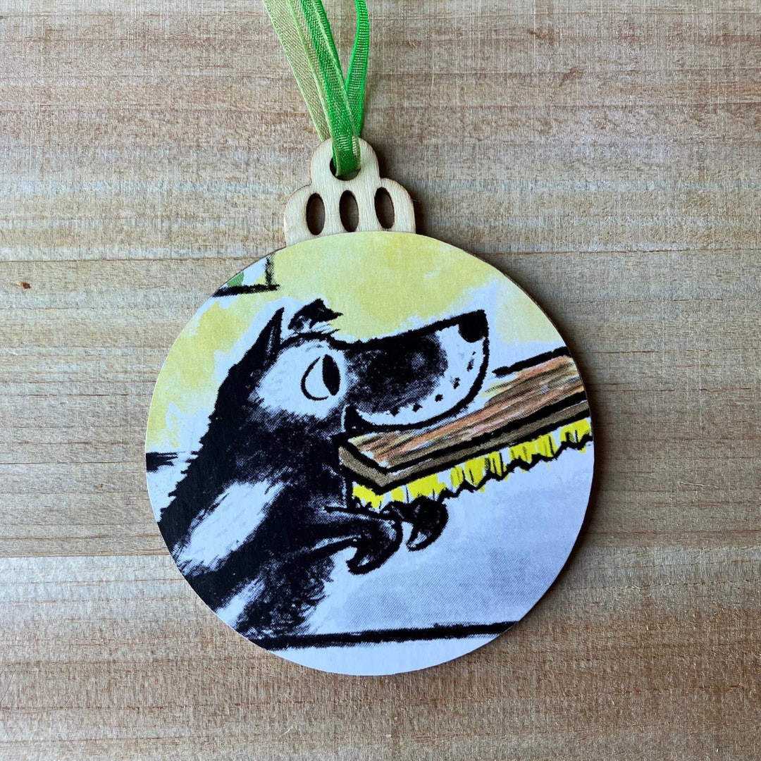 Harry the Dog Recycled Book Page Wooden Gift Tag/ornament - Etsy