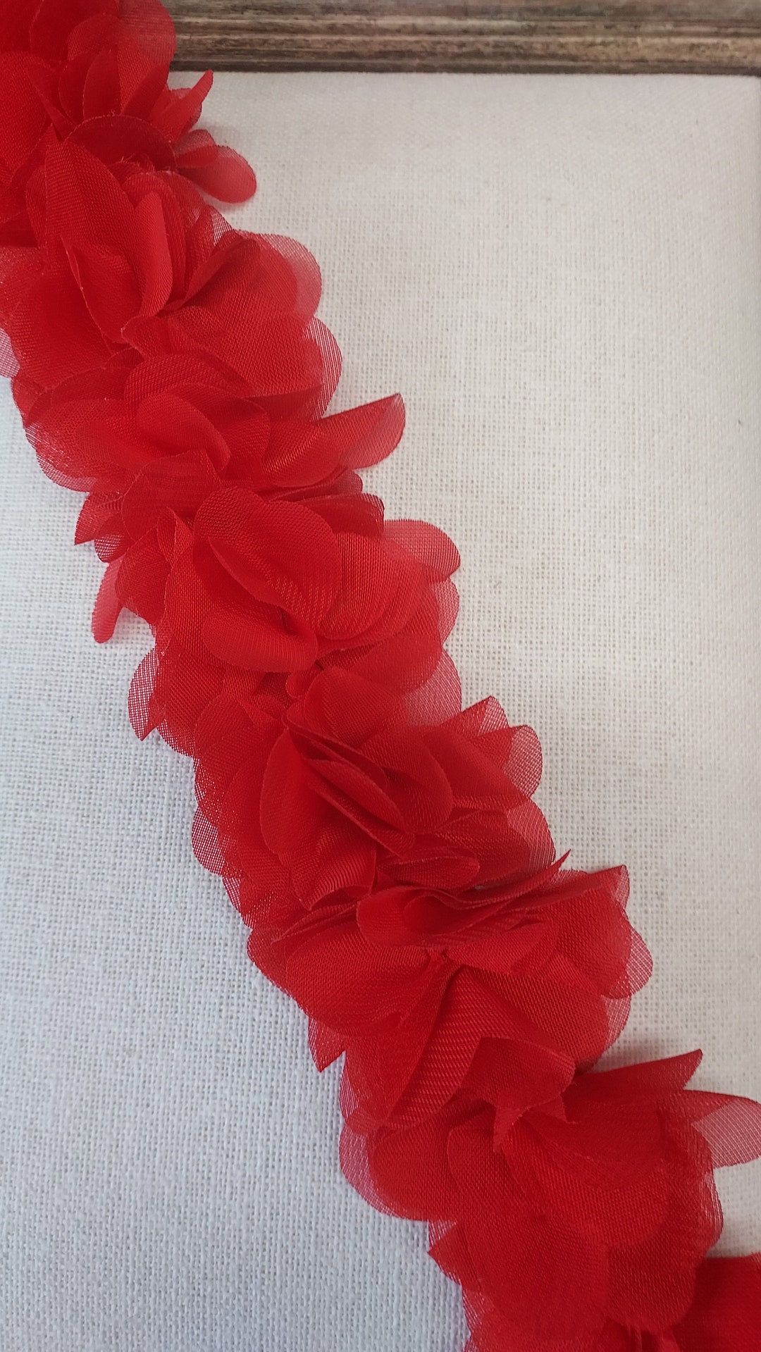 Bordure bordure ciffon bordure fleurie rouge - Etsy France