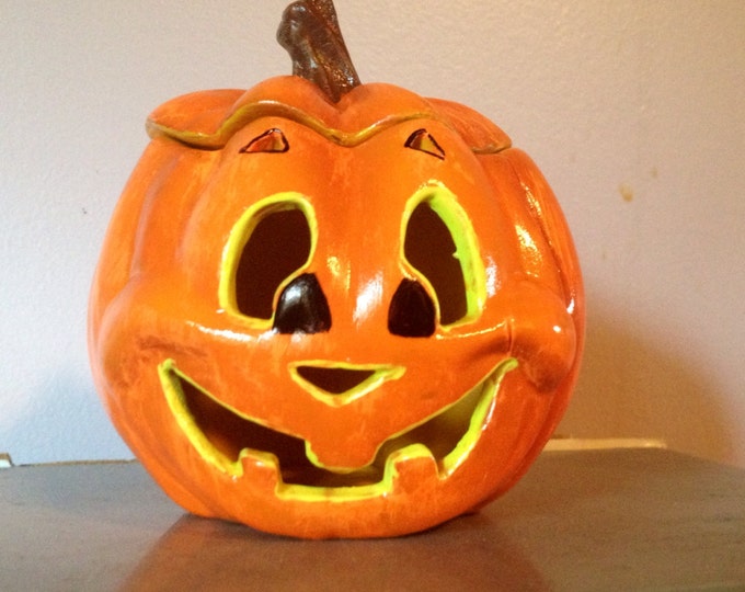 Adorable Hand Painted Ceramic Jack-o-lantern/ Pumpkin Decoration - Etsy