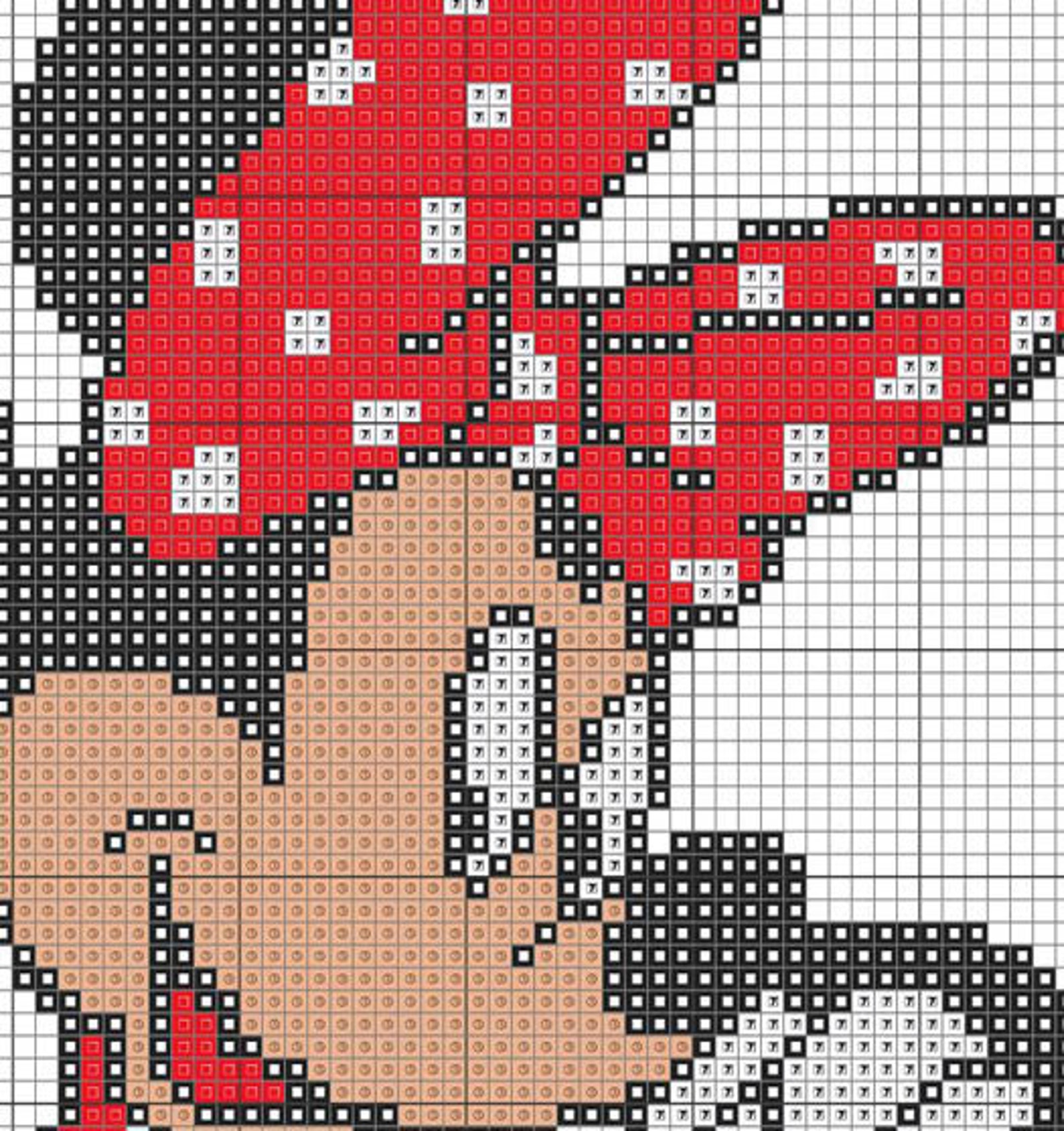 MINNIE MOUSE Counted Cross Stitch Pattern PDF Cross Stitch - Etsy
