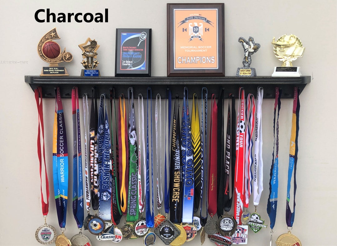Charcoal 3ft. Trophy Shelf, Medal Hanger, Medal Holder, Award Display ...