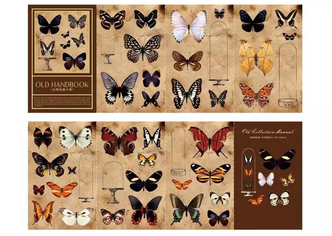 Sticker Aufkleber Leporello 8 Seiten SCHMETTERLINGE | Etsy