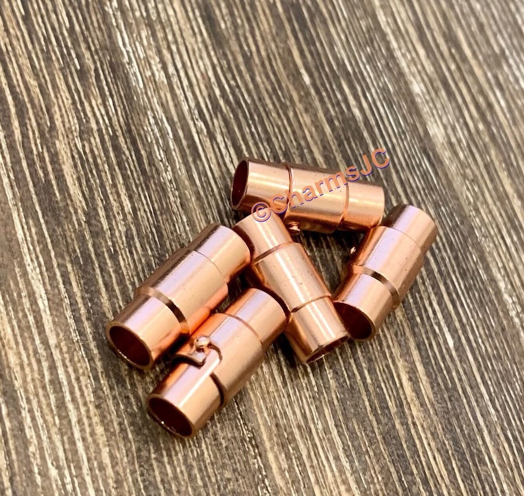 Copper Magnetic Clasps With Locking Mechanism: 6mm Hole DIY Jewelry - Etsy