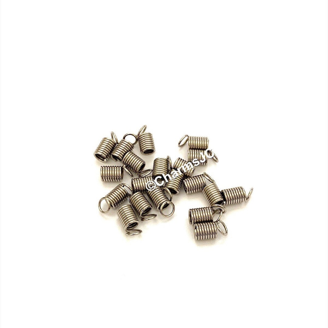 Spring Coil Ends for 3mm Cord, Coil Crimp Ends-jewelry Supplies for ...
