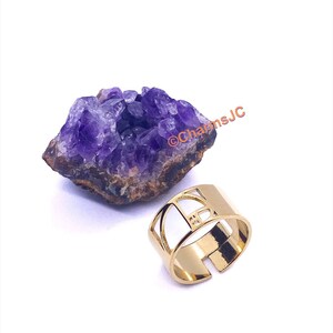 FIBONACCI Gold Stainless Steel Adjustable Ring, Golden Ratio, Sacred ...