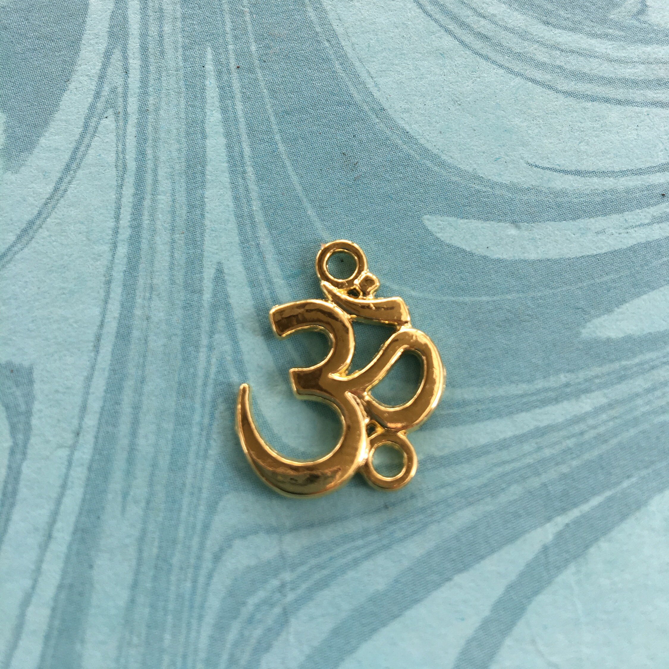 Om Symbol Connector Beautiful Gold Plated 21mm x17mm | Etsy