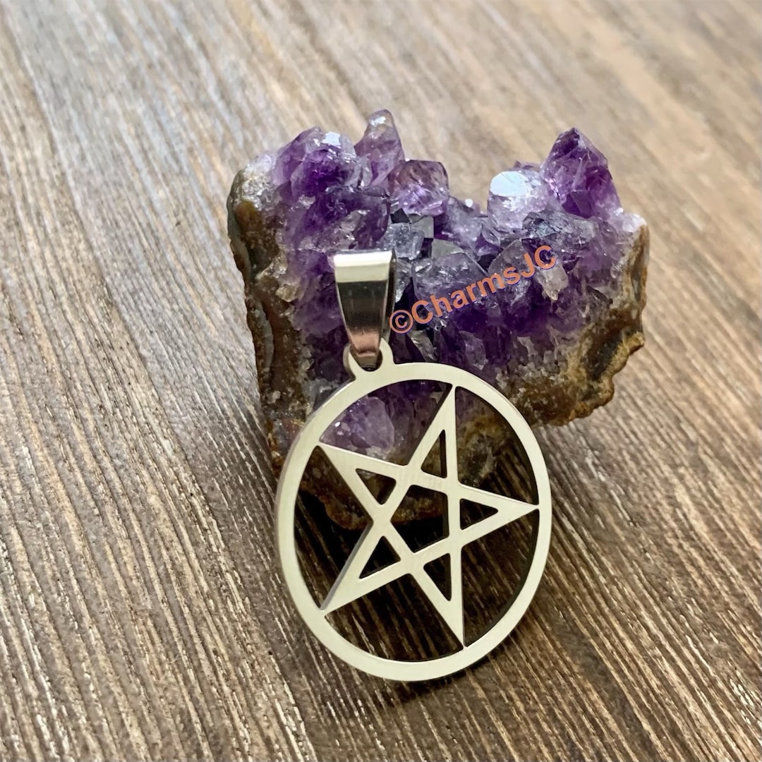 INVERTED PENTAGRAM Stainless Steel Pendant, Geometric Emblem, Amulet ...