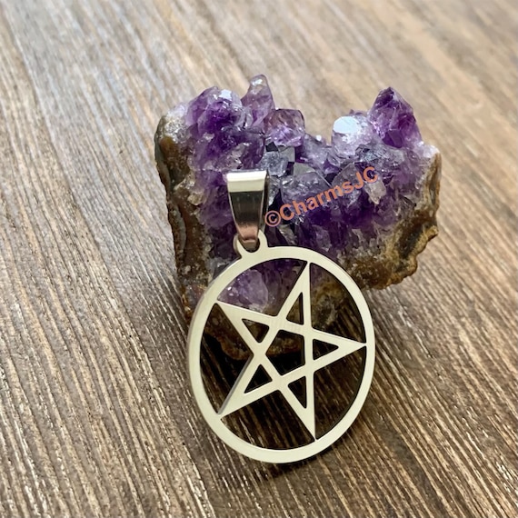 INVERTED PENTAGRAM Stainless Steel Pendant Geometric Emblem | Etsy