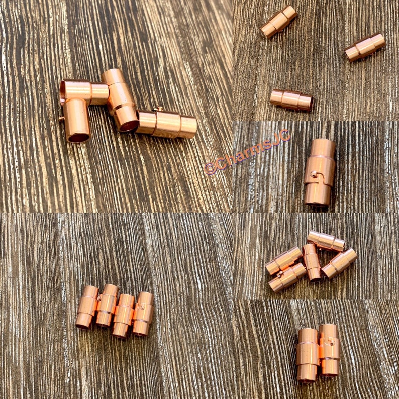 Copper Magnetic Clasps With Locking Mechanism: 6mm Hole DIY Jewelry - Etsy