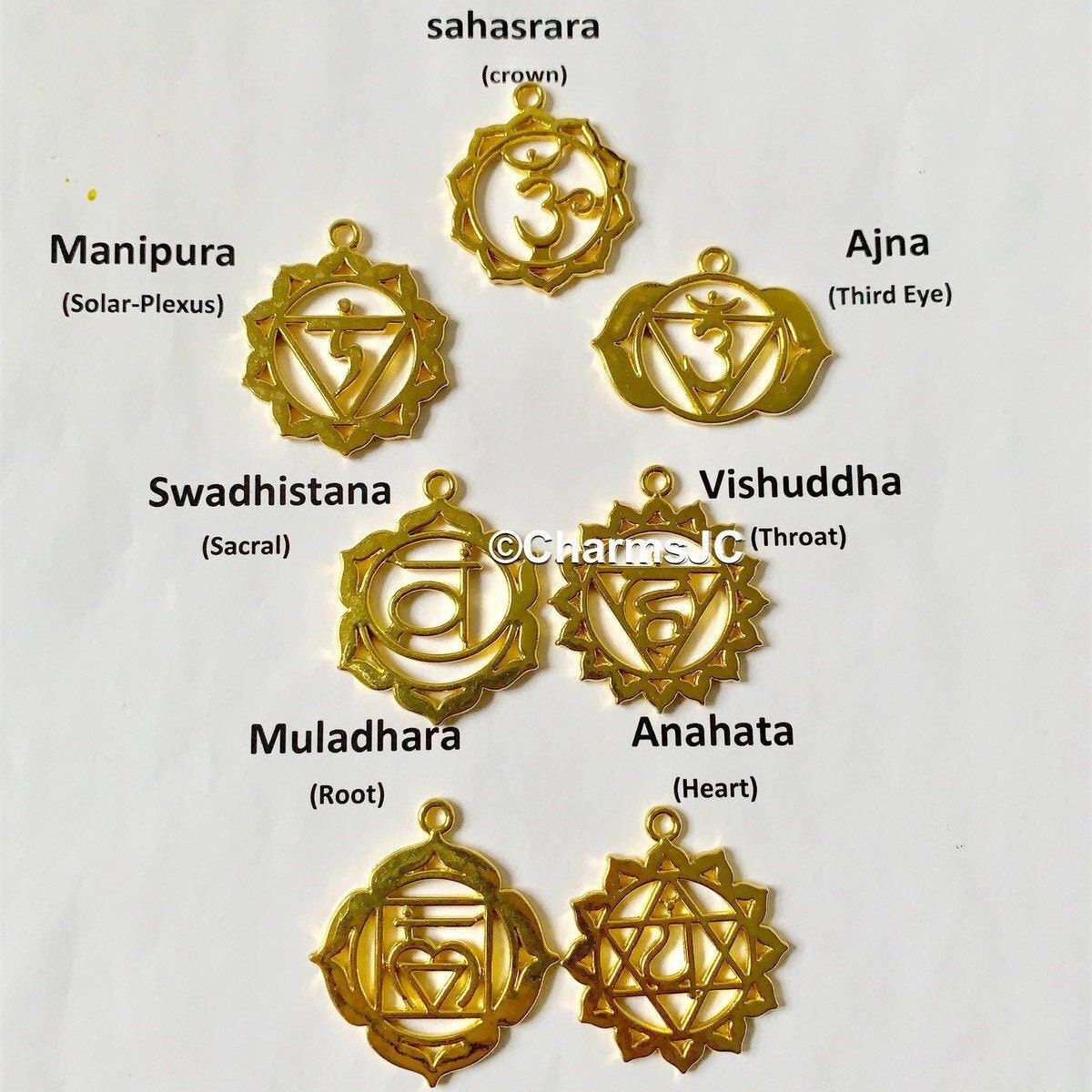 7 Chakras Set Yoga Healing Pendants Zinc Based Alloylead & | Etsy