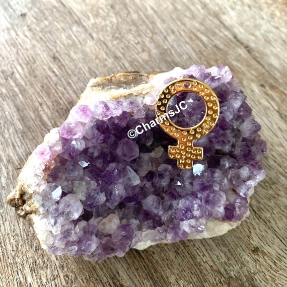 Embossed Female Symbol Beautiful Gold Plated 35x24mm | Etsy