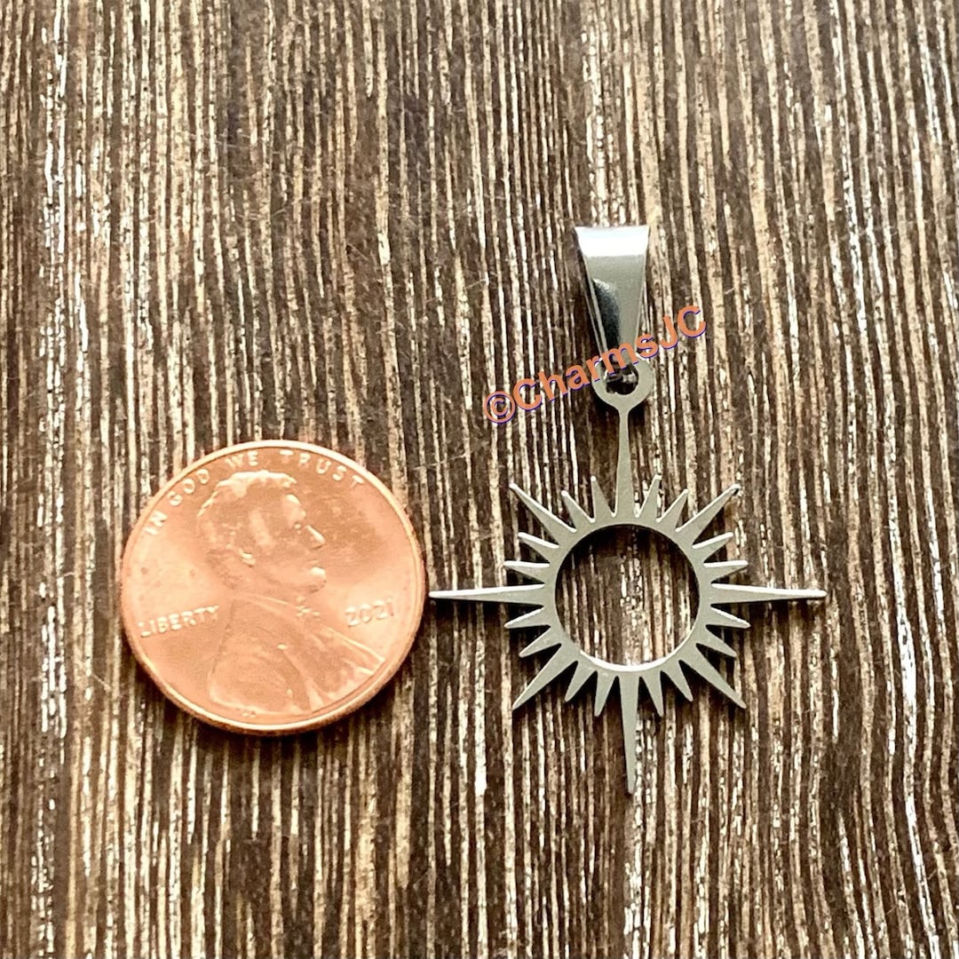 SUN Stainless Steel, Solar Eclipse Symbol Charm, Sun Pendant-charm ...