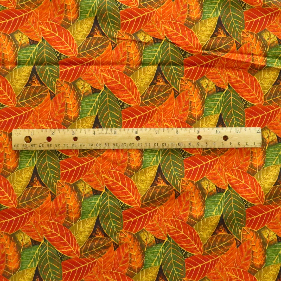 Fall Leaf Fabric Packed Leaves Springs 8059 Orange Cotton BTY - Etsy
