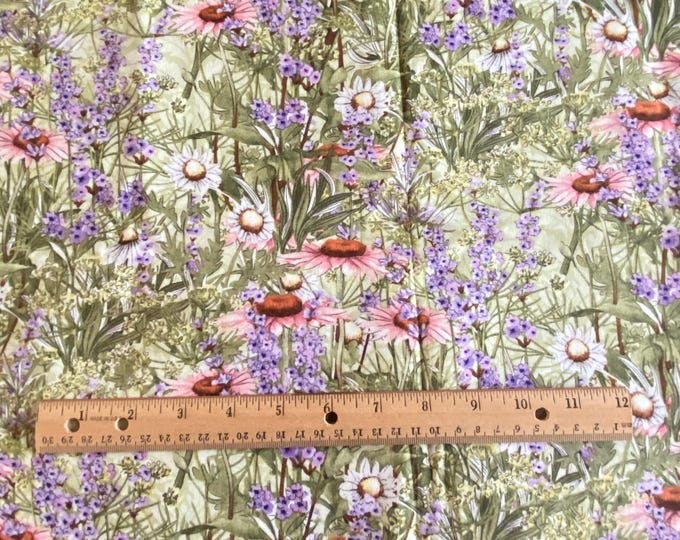 1.5 YD Wildflower Floral Fabric Coneflowers Quilting Cotton - Etsy