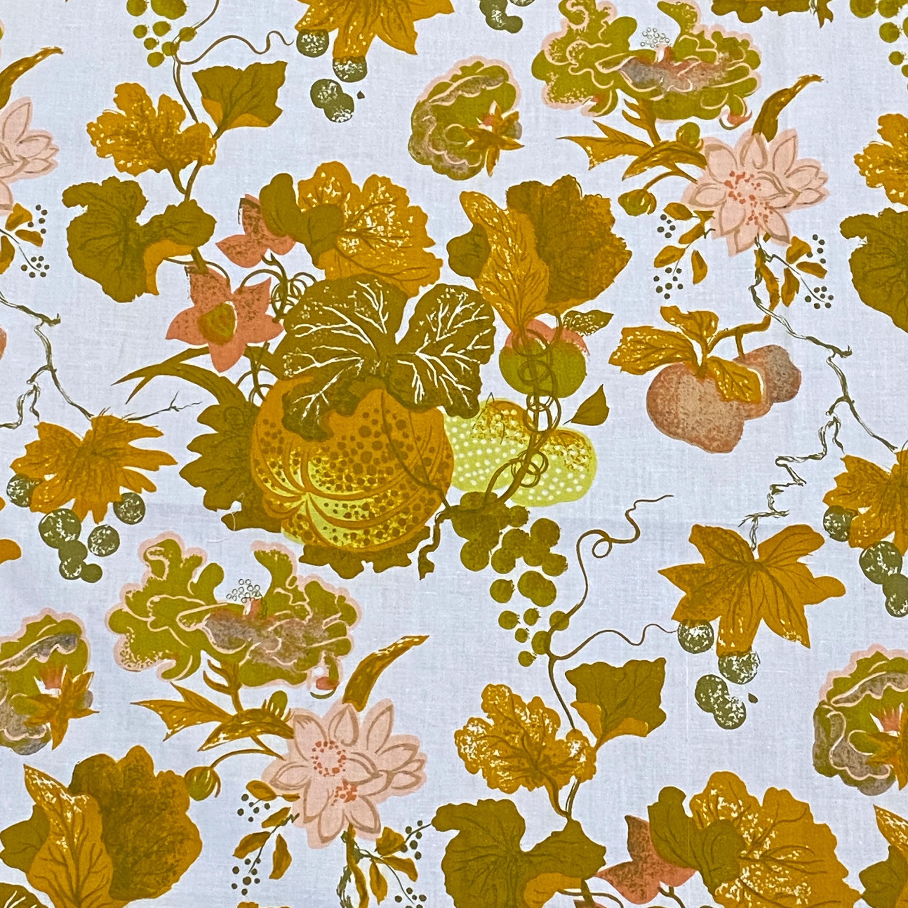 2.4 YD 1950s Fruit Floral Decor Fabric Cotton Print - Etsy