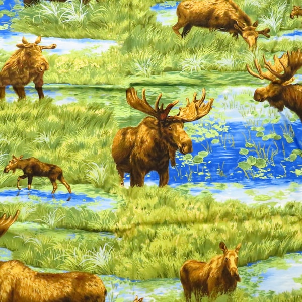 Moose Quilt Fabric - Etsy