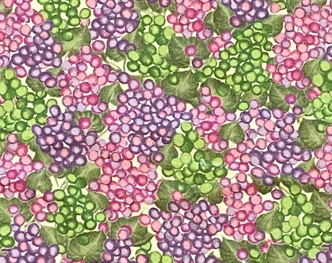 BTY Small Packed Grapes Fabric Purple Green Quilting Cotton - Etsy
