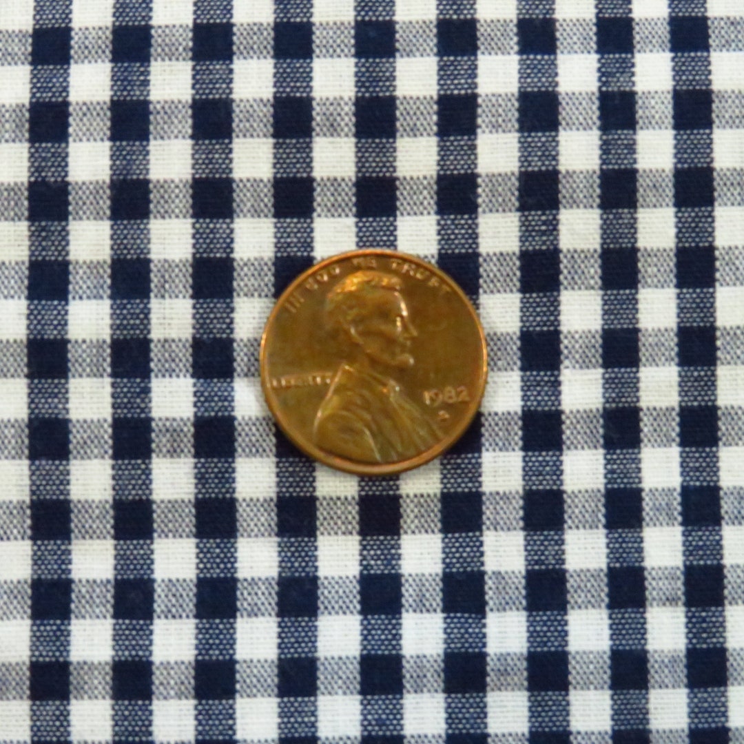 Navy Blue Check Gingham Fabric Polycotton 30x44 - Etsy