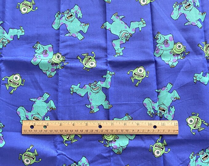 Vintage Monsters Inc Fabric Sully Mike Cotton 22x44 - Etsy