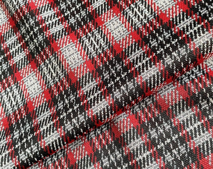 2.2 YD 1970s Double Knit Polyester Fabric Red Plaid - Etsy