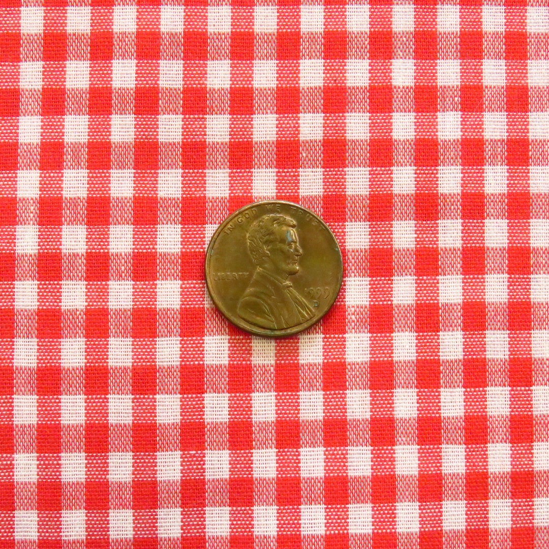 Vintage Red Check Gingham Fabric Polycotton 1.5 YD - Etsy