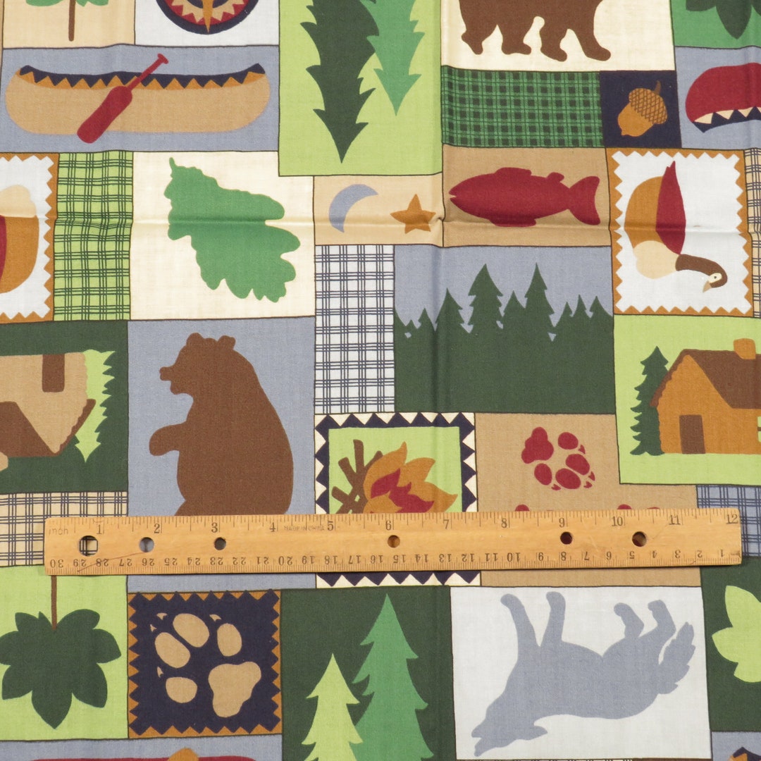 Vintage Allover Northwoods Print Fabric Cotton 19x45 - Etsy