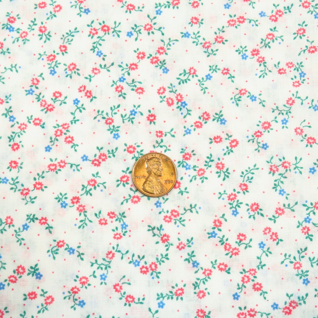 Vintage Small Print Floral Fabric Wamsutta Cotton 1.8 YD - Etsy 日本
