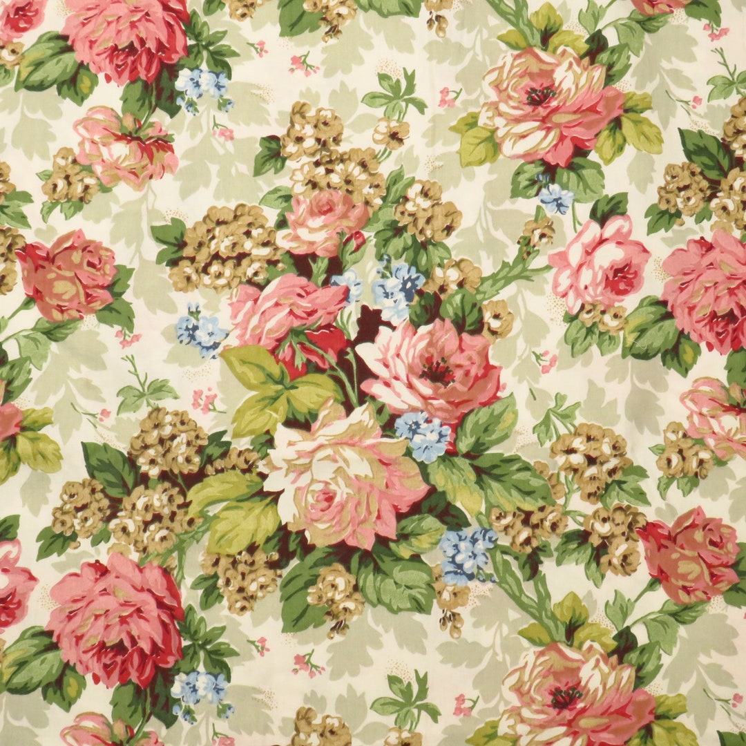 Vintage Pastel Floral Apparel Fabric Cotton Twill 2 YD - Etsy