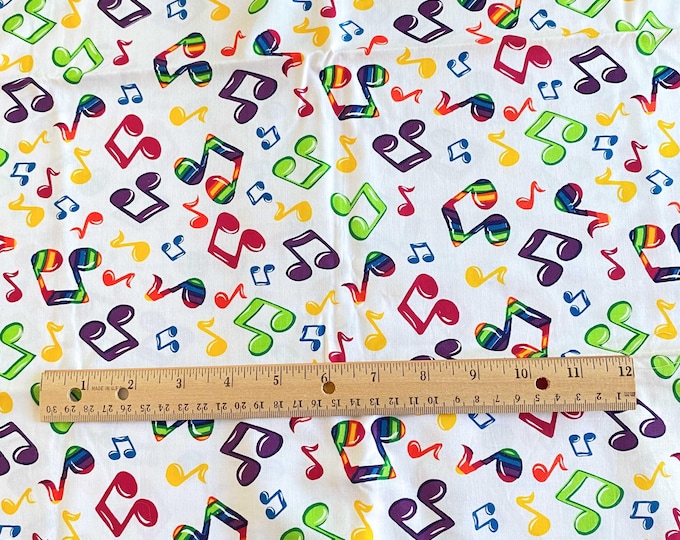 Colorful Music Notes Fabric Quilting Cotton 35x44 - Etsy