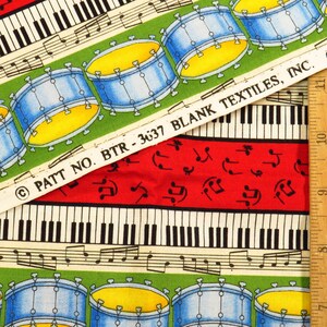 1.9 Music Instruments Stripe Cotton Fabric Blank Textiles - Etsy