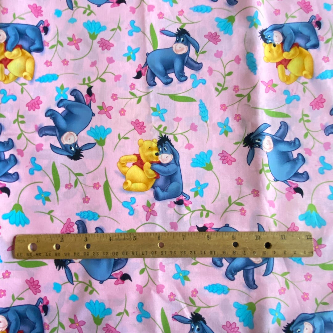 1.2 YD Pooh Eeyore and Flowers Fabric Pink Cotton - Etsy