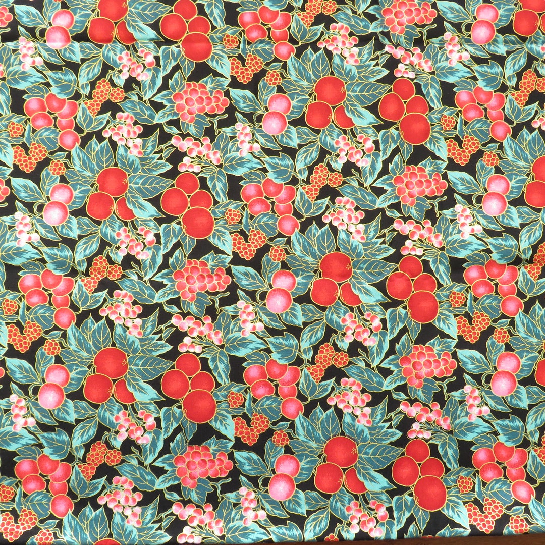 BTY Gilded Vintage Fruit Fabric Cotton Print - Etsy
