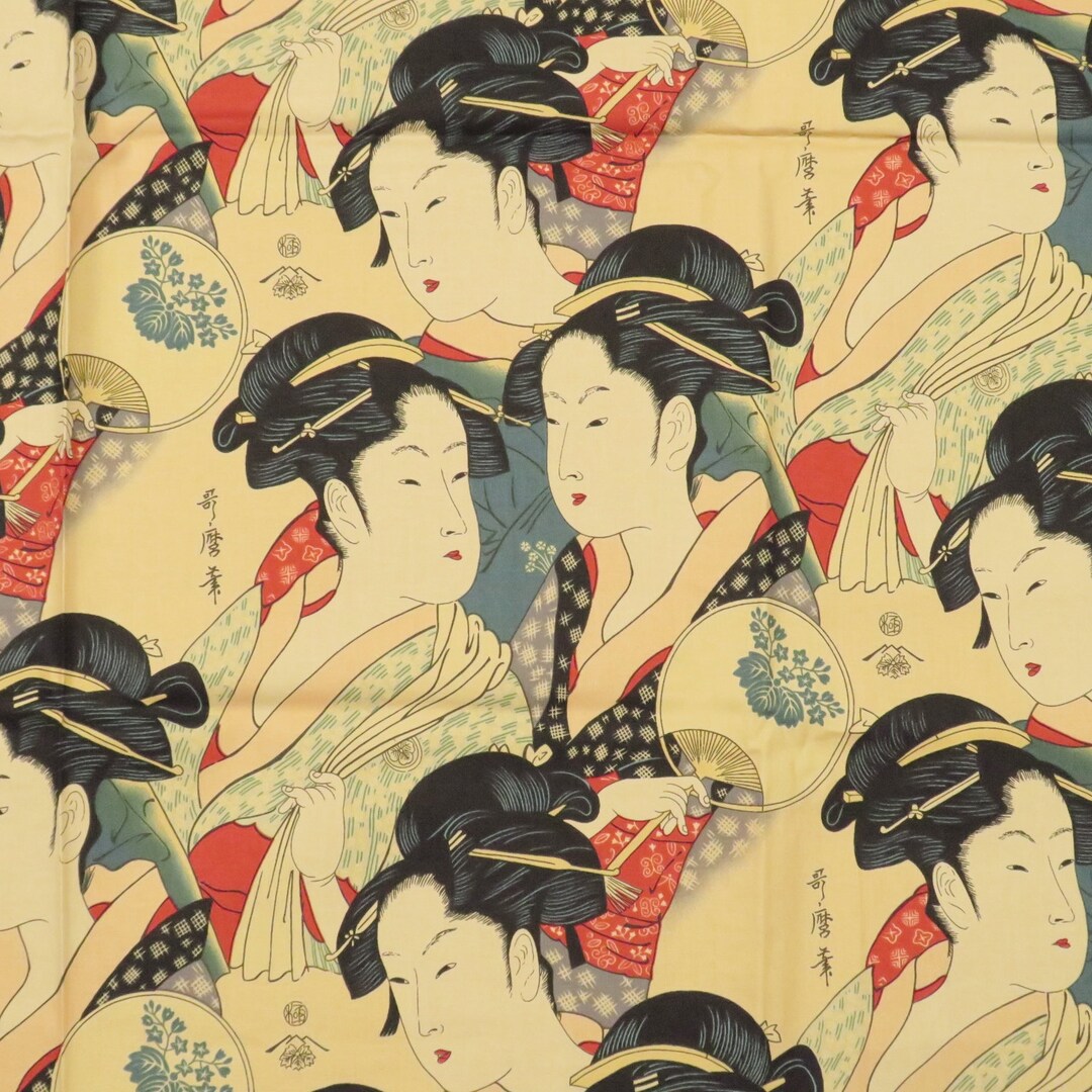 Girls of the Golden Temple Geisha Fabric Alexander Henry 35x43 - Etsy