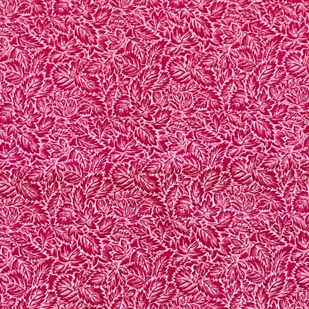 Packed Leaf Fabric Tonal Berry Pink Cotton 35x39 CUT NARROW - Etsy