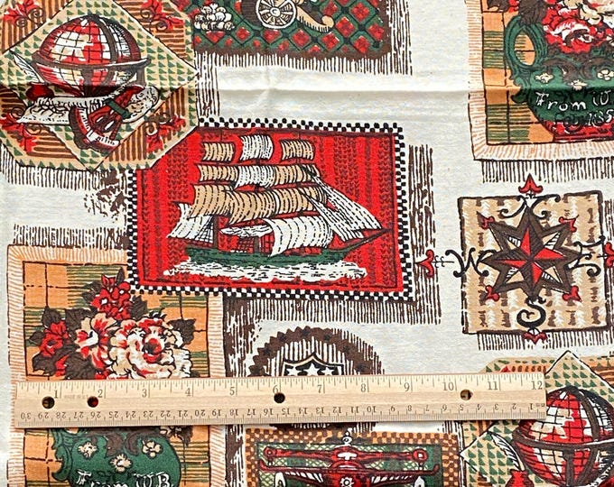 2.1 YD 1970s Colonial Fabric Heavier Midweight Cotton - Etsy