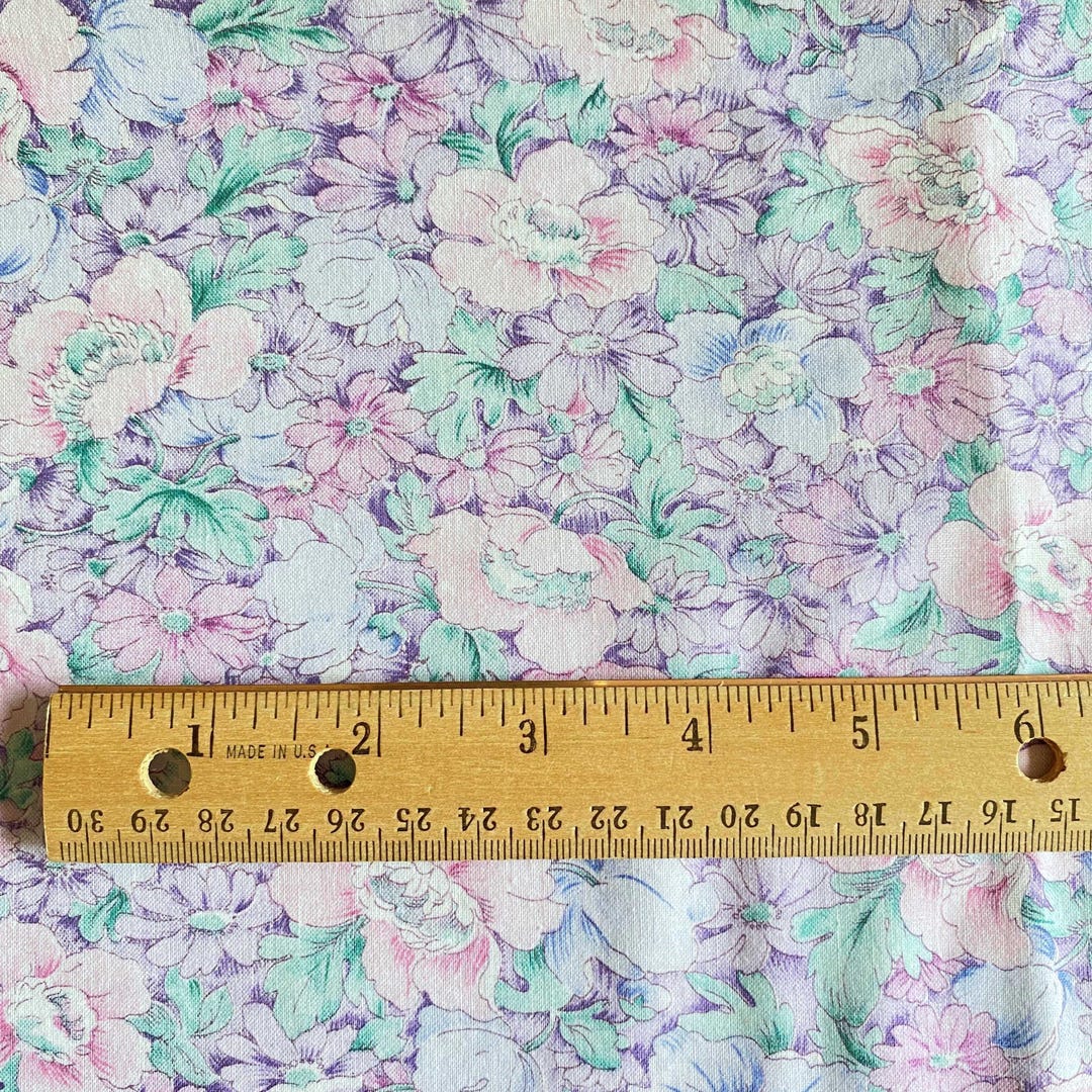1.8 YD Vintage Packed Floral Fabric Pink Purple Cotton - Etsy
