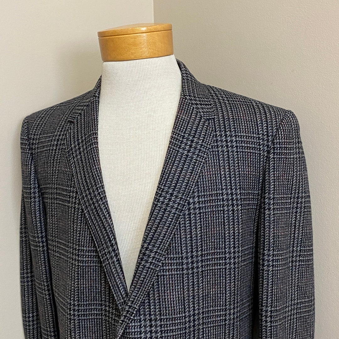 Vintage Mens 1966 Plaid Sport Coat Brown Gray Judson Philips Approx 42R ...