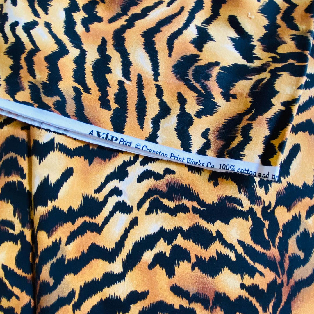 2.4 YD Vintage Tiger Stripe Fabric Cotton Animal Prints - Etsy