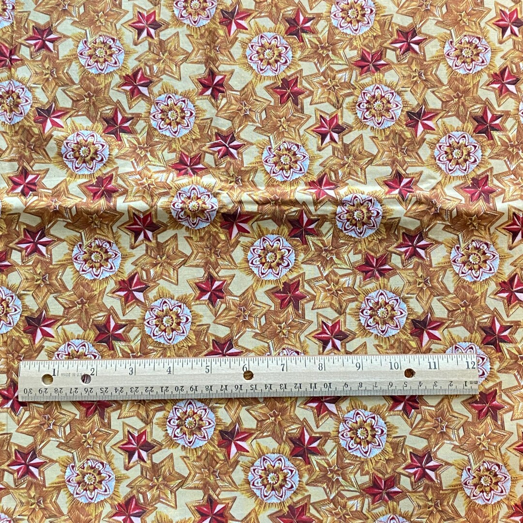 Vintage Gilded Star Medallion Fabric Golden Quilting Cotton 35x40 - Etsy