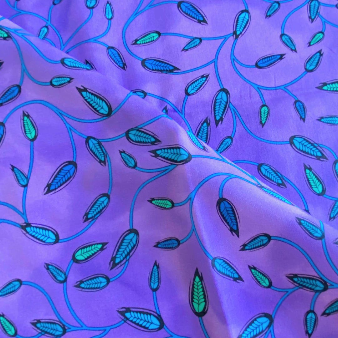 2 YD Wheat Vine Fabric Purple Springs Creative Cotton - Etsy