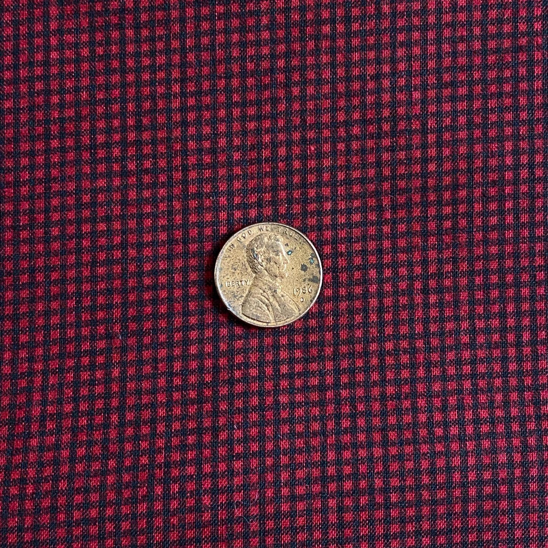 BTY Micro Mini Check Fabric Maroon Black Quilting Cotton - Etsy