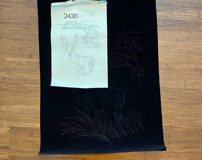 Vintage Unpainted Paint by Number Black Velvet Big Buck Tri-chem - Etsy