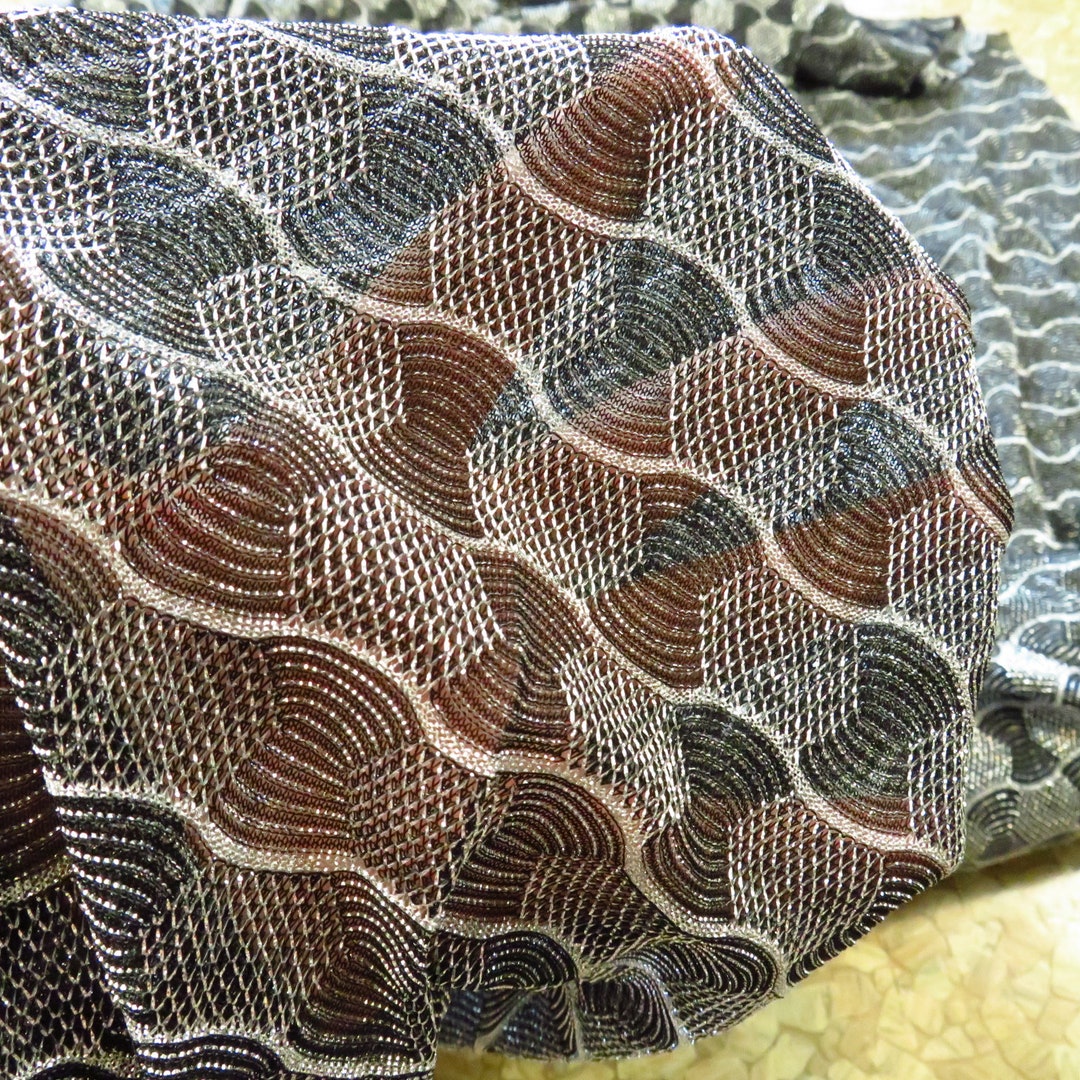 Sheer Metallic Knit Fabric Silver Black FLAWS 4.3 YD - Etsy