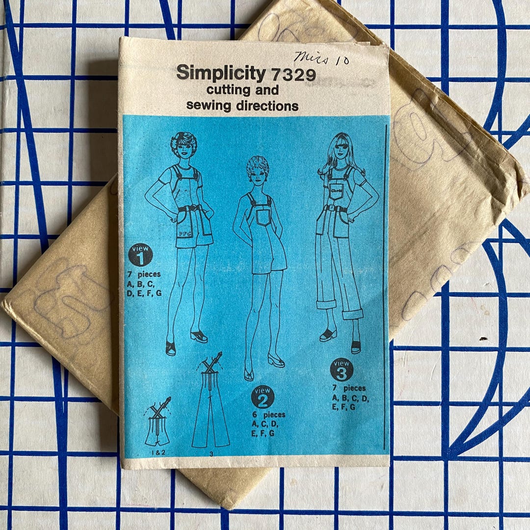 Misses Uncut 1970s Bib Overalls Pattern Size 10 Simplicity 7329 - Etsy