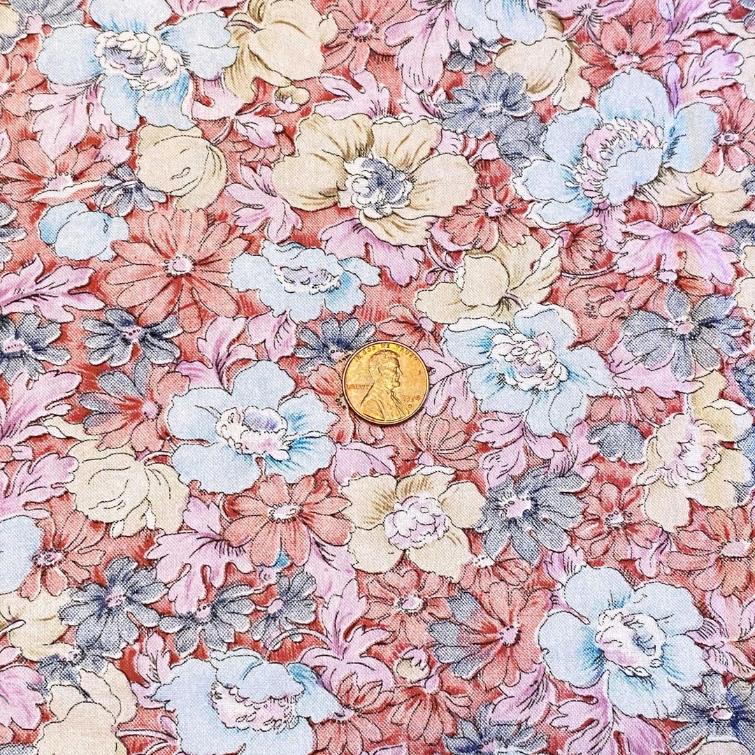 Packed Floral Fabric Soft Red Quilting Cotton 28x42 - Etsy